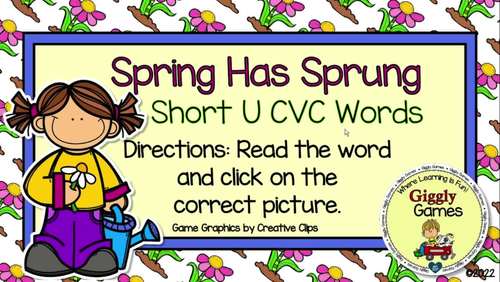 Giggly Games Spring Has Spring Short Vowel U Google Slides Digital ...