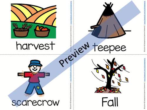 Thanksgiving Vocabulary Cards & 3 Level Books- Autism & SPED Resources