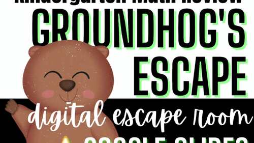 Groundhog Day Digital Kindergarten Math Escape Room with Addition ...