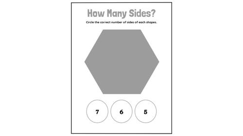 HOW MANY SIDES WORKSHEET/ HOW MANY SIDES EXERCICES by TeacherTrail ...