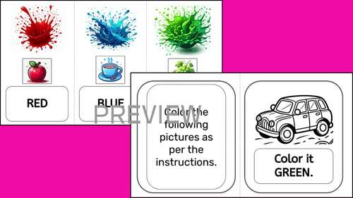 Names of Colors Flashcards and Vowels Worksheets For Kindergarten ...