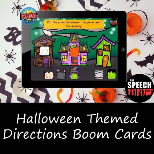 Halloween Temporal and Sequential Directions Boom Cards by The Speech Ninja