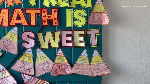 4th Grade Math Halloween Activities Bundle, Candy Corn Math Bulletin ...