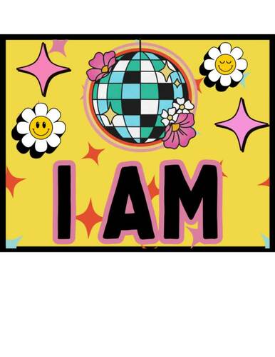 Retro Affirmation Station l Affirmation Station l Editable Disco Ball Decor