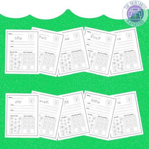 Christmas Number Worksheets: Numbers 1-10 | Holiday Number Recognition ...
