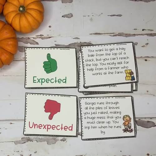 Fall Expected and Unexpected Behavior Choices Autumn Print and Digital Game