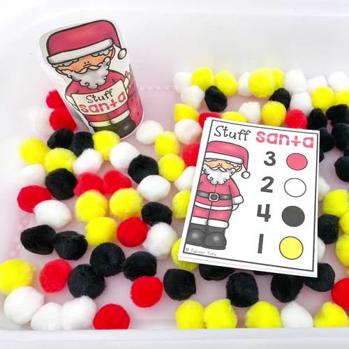 Stuff Santa Counting Activity - Christmas Math Center - Santa Number ...