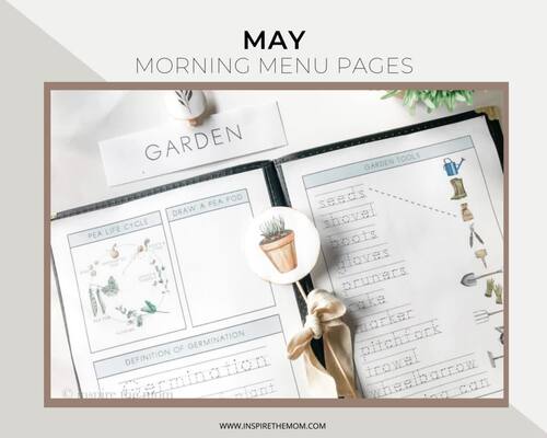 May Morning Menu Pages | Daily Review | Morning Work | Morning Basket