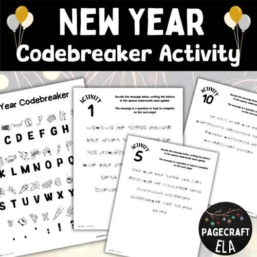 Happy New Year Codebreaker Activity for Individual Reflection and ...