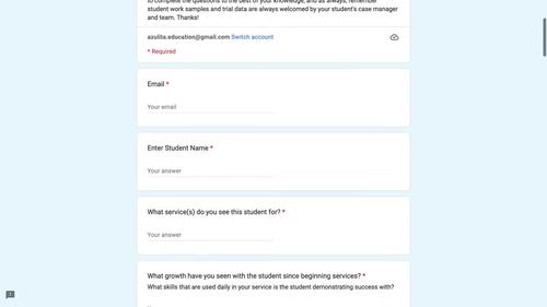 Service Provider IEP Input Form — PDF & Google Forms Bundle by Azulita