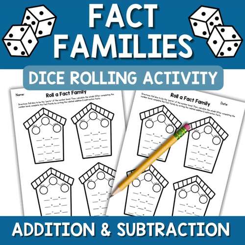 Roll a Fact Family Fact Families Addition & Subtraction Dice Activity ...