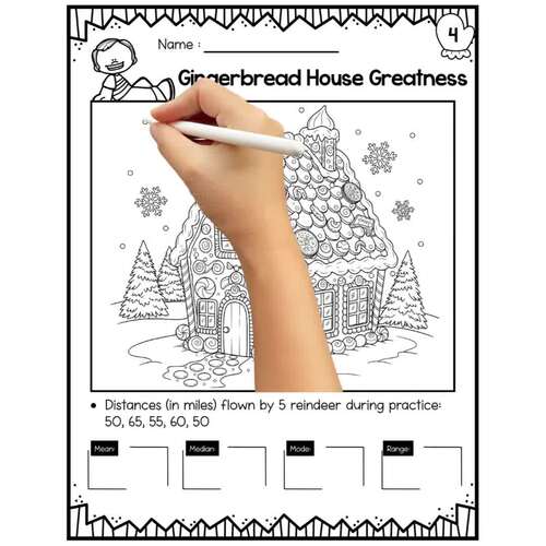 Christmas Math Packet | 5th-6th Grade: Mean, Median, Mode & Range ...