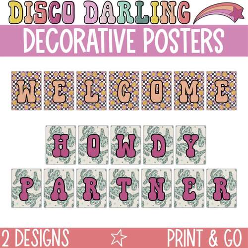 Disco Cowgirl Classroom Posters / Western Classroom Decor / Word Posters