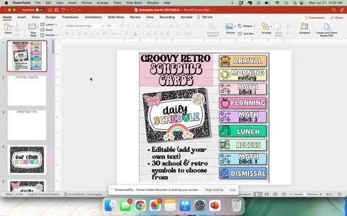Class Schedule Cards- Retro Groovy Classroom Decor, Editable by Kristi ...
