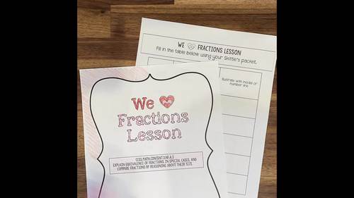 Comparing Fractions Valentine's Day Lesson 3rd Grade Math with Skittles