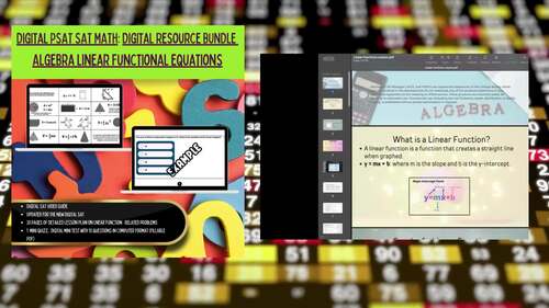Digital SAT Prep MATH (DSAT) TEST BUNDLE Worksheet Algebra Linear Functions