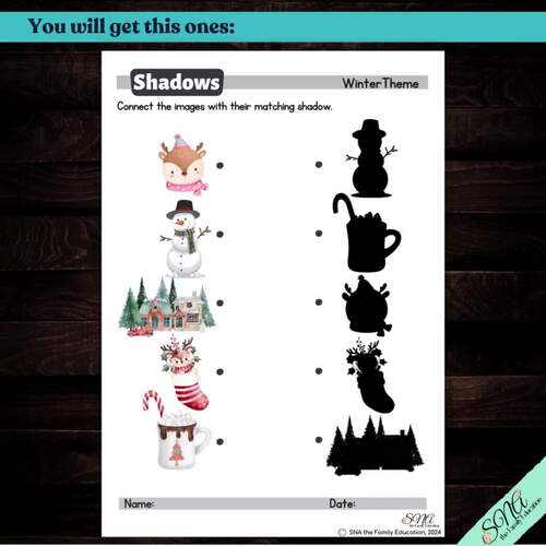 Winter Activity Bundle Flashcard Memory Game Connect dots Tracing ...