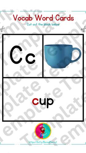 Kindergarten Vocabulary Cards | Letter C | Phonics | Writing | Reading