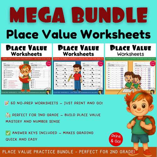 Place Value Worksheets BUNDLE | Expanded Form, Compare Numbers, Number ...