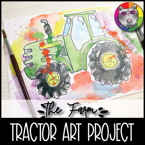 Farm Art Project, Agriculture Tractor Art Lesson Activity for Primary