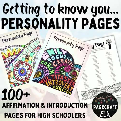 Getting to Know You | Personality Pages | High School One-pagers ...