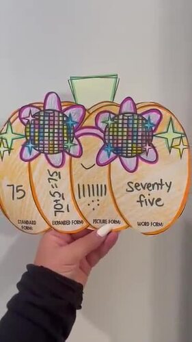 Disco Pumpkin Math Place Value Craft by The Teaching Diva Corner