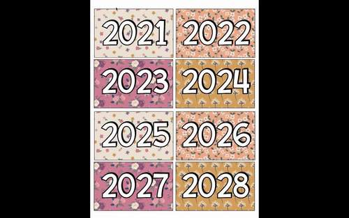 Calendar Set - Months & Days Posters Classroom Decor - Boho Flower Decor