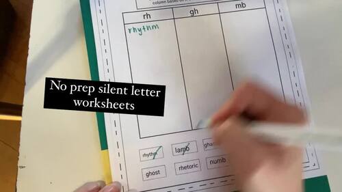 NO PREP silent letters kn gh rh mb mn : Phonics Worksheets & Decodable ...