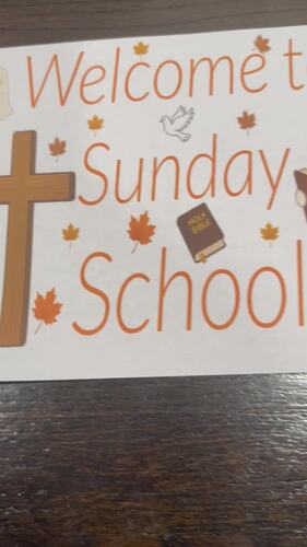 Halloween ,fall Welcome to Sunday school catholic sign wall art poster ...
