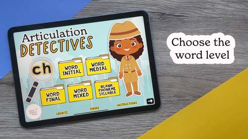 Articulation Detective - CH - with GIFs - Boom Cards™ and PowerPoint