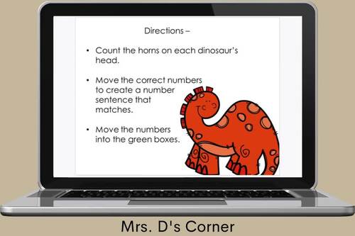 Dinosaur Addition Digital Activity | Distance Learning by Mrs Ds Corner