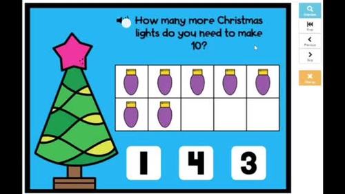 Christmas Counting on to 10 Boom Cards by KayBee's Korner | TpT