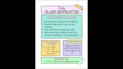 Editable Monthly Newsletter | Pastel & Black and White by A Pedi PT