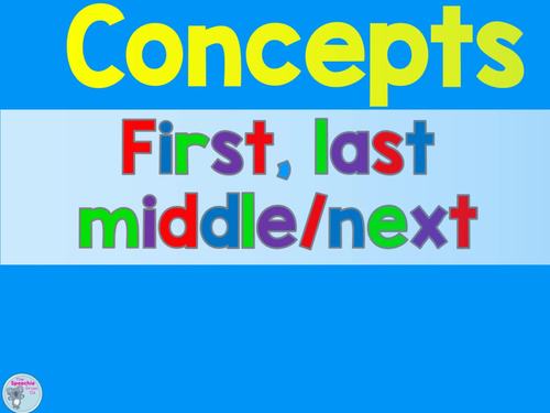Basic concepts for speech therapy First Next Middle Last | TPT
