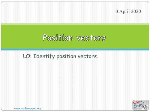 Position vectors, Displacement vector by Maths Support Centre | TPT