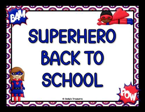 Superhero Back to School Resources by Cindy's Treasures | TPT
