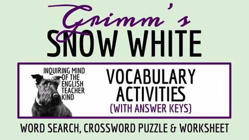 "Snow White and the Seven Dwarfs" Vocabulary Activities (Grimm's Fairy ...