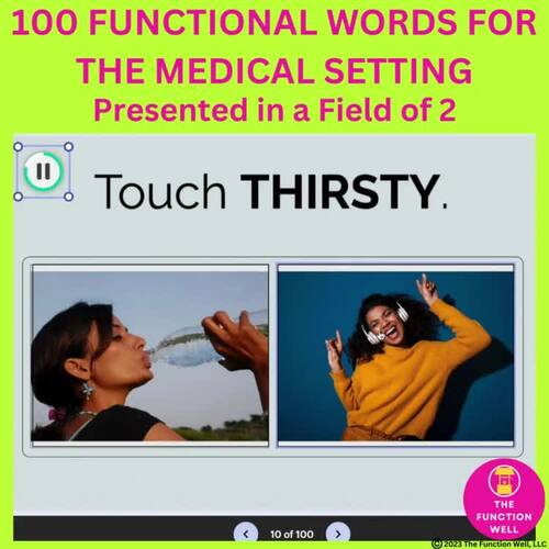 100 Functional Words for the Medical Setting (AAC, Aphasia) Adult ...