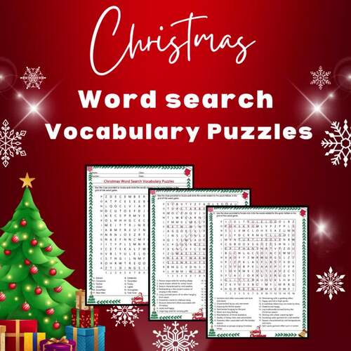 Christmas Word Search Puzzles 10 Huge Diversified Vocabulary Puzzles No ...