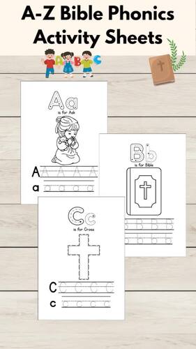 A to Z Bible Phonics Activity Sheets, Christian Alphabet Printable, ABC ...