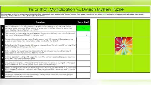 Multiplication and Division Problem Solving Printable and Digital ...