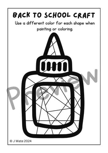 Back To School Mosaic Watercolor Craft Templates - Abstract Arts & Crafts