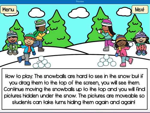 Winter Snow Articulation Activity Boom Cards™ Speech Therapy Winter ...
