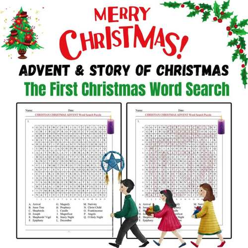 CHRISTIAN CHRISTMAS ADVENT Vocabulary Word Search Puzzle Worksheet Activity