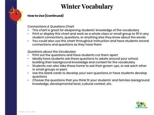 Winter & Cold Weather Vocabulary for Speech Therapy, ESL & Deaf Education