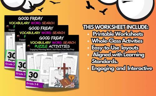 Good Friday Easter April Word Search Puzzle Activities 4th,5th,6th,7th ...