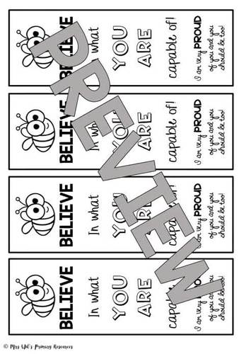 Positive Growth Mindset Quote Bookmarks | 6 Styles | Colour In Printable