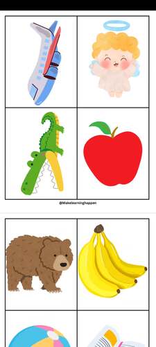 Alphabet Beginning sounds picture cards for prek and kindergarten