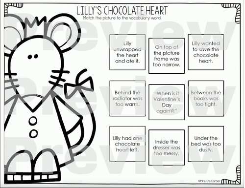 Lilly's Chocolate Heart Book Companion by Mrs Ds Corner | TPT
