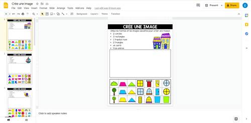 FRENCH GOOGLE SLIDES ACTIVITIES FOR EARLY FINISHERS - JE CRÉE UNE IMAGE